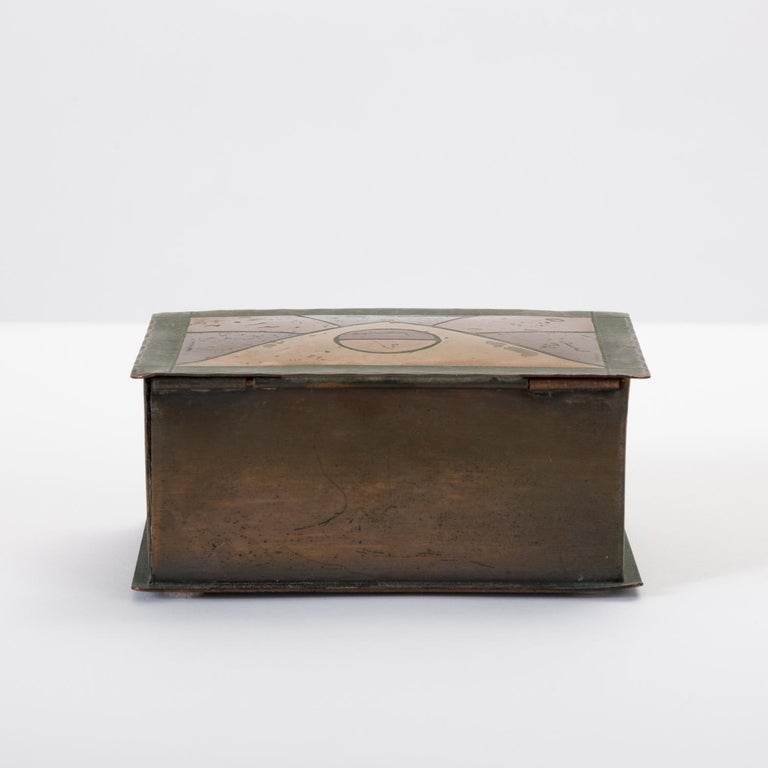 Handmade Copper Box with Painted Geometric Pattern by Craftsman Studios ...