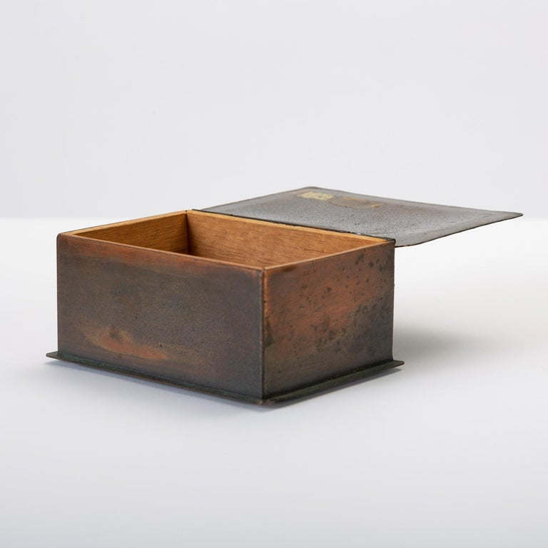 Handmade Copper Box with Painted Geometric Pattern by Craftsman Studios ...