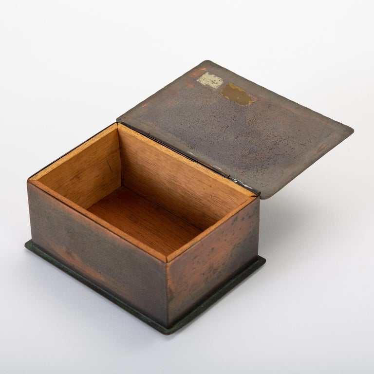Handmade Copper Box with Painted Geometric Pattern by Craftsman Studios ...