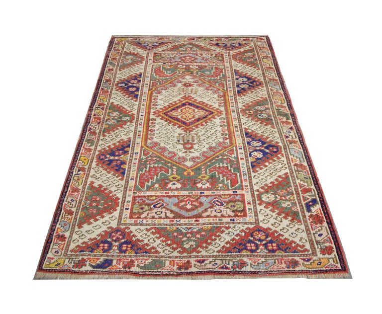 Handmade Carpet Antique Rugs Tribal Living Room Rug, Traditional Red ...