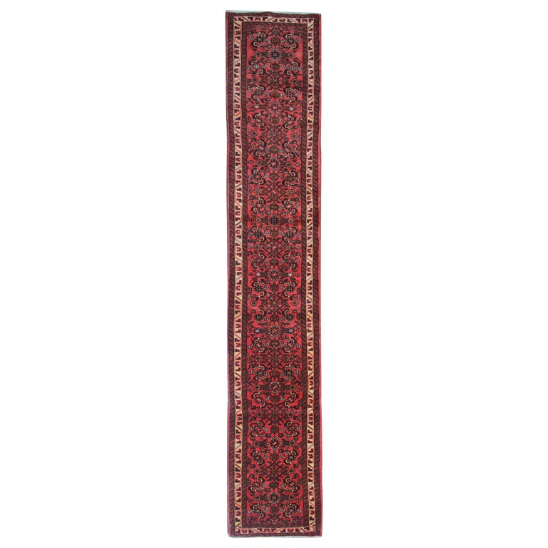 Handmade Carpet Oriental Rust, Red Wool Rustic Runner Rug 400x70cm For ...