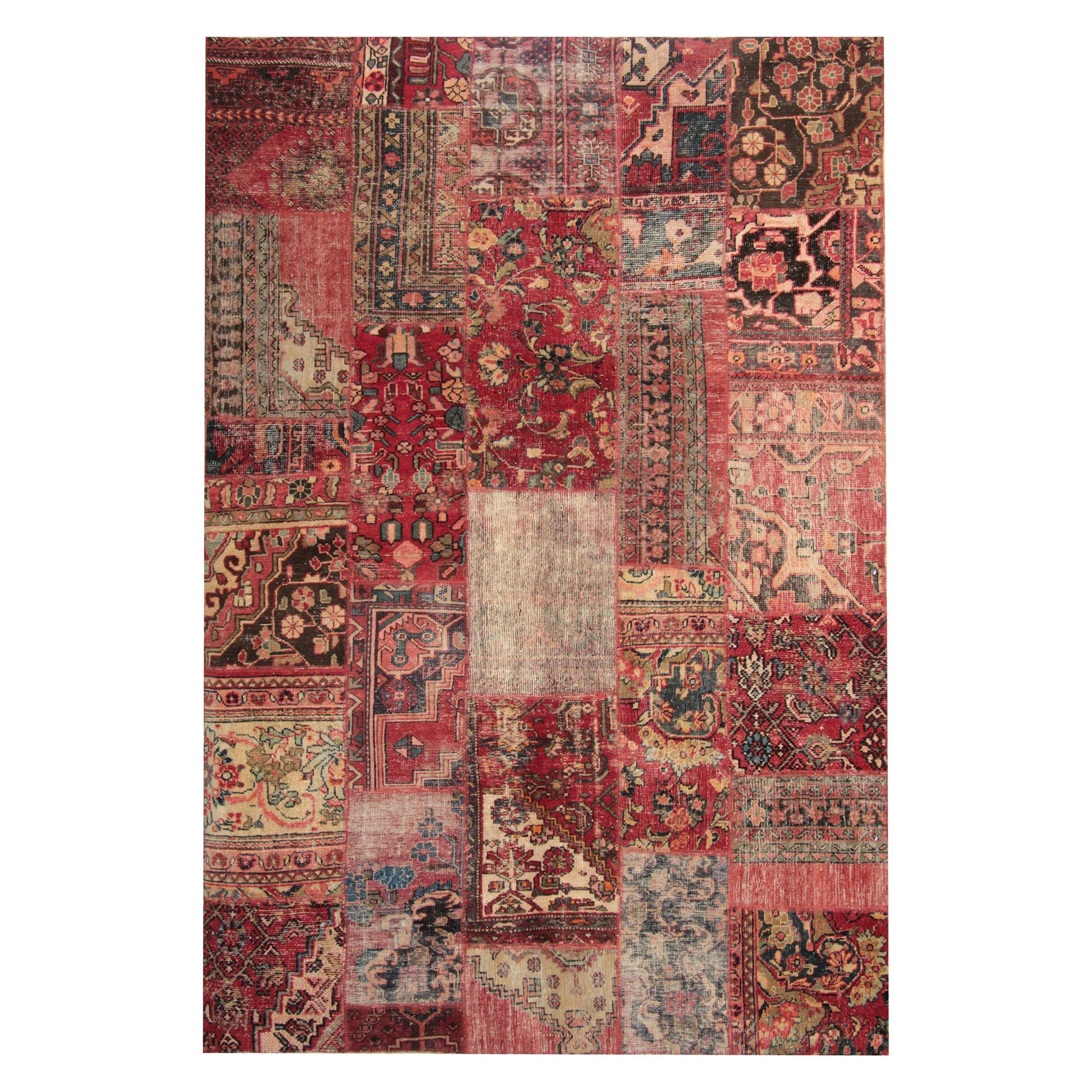Oriental Patchwork Carpet Wool Area Rug Traditional Handmade For Sale ...