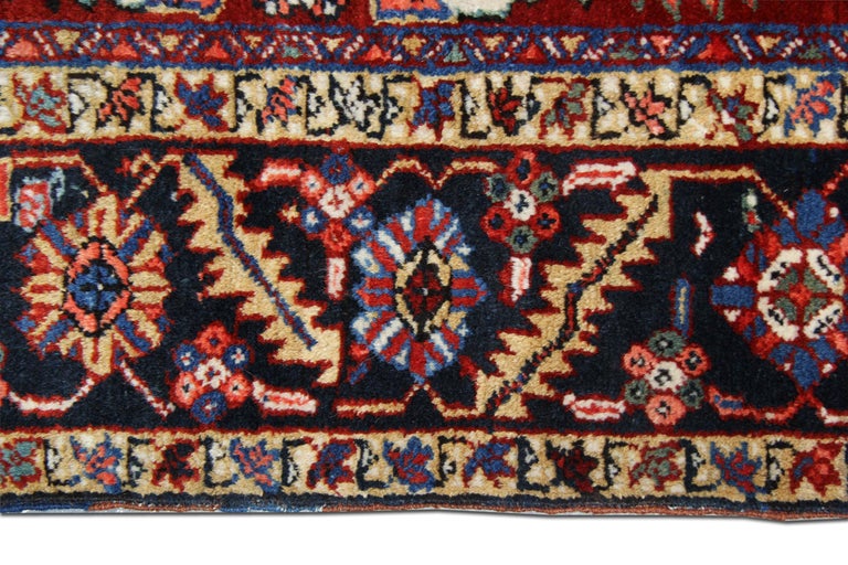 Handmade Carpet Rust Oriental Rug Geometric Antique Wool Rug For Sale ...