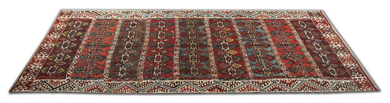 Handmade Carpet Turkish Kilim Rug, Antique Runner Rug, Striped Rug ...