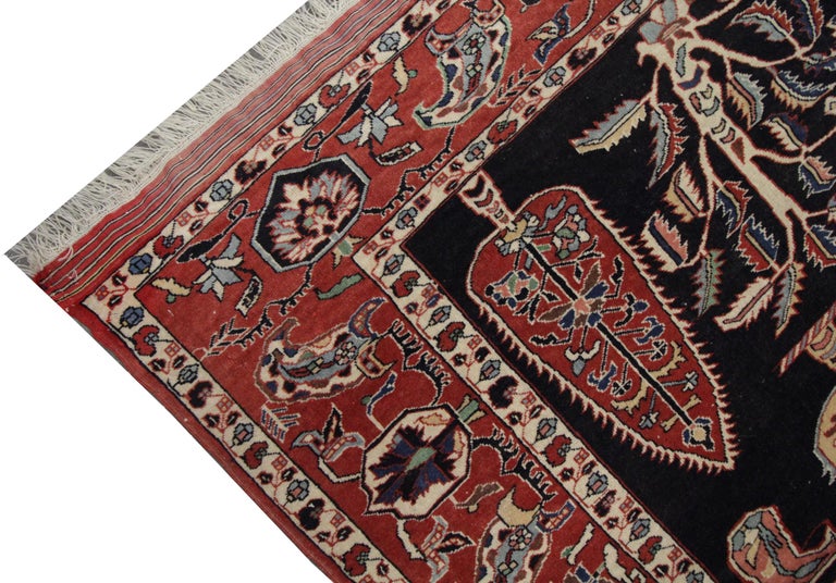 Handmade Carpet Vintage Caucasian Area Rug, Tribal Red wool Living Room ...