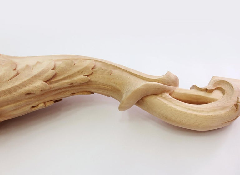 Front Post for a Staircase in Art Nouveau style, Handmade Carved Wood ...