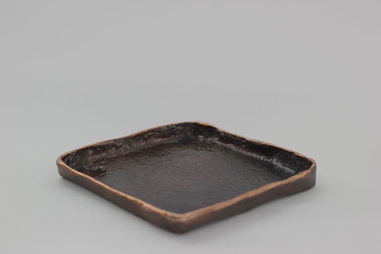 Handmade Cast Bronze Small Tray Inspired by Wabi-Sabi, Trinket Tray at ...