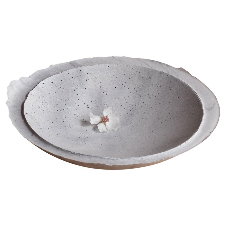 Handmade Cast Concrete Bowl in Grey by Umé Studio For Sale at 1stDibs