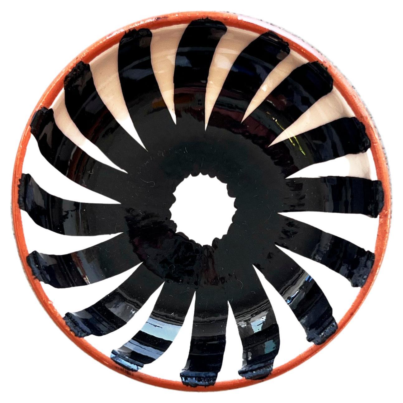 Handmade Ceramic Black and White Ray Pattern Mini Bowl, in Stock For ...