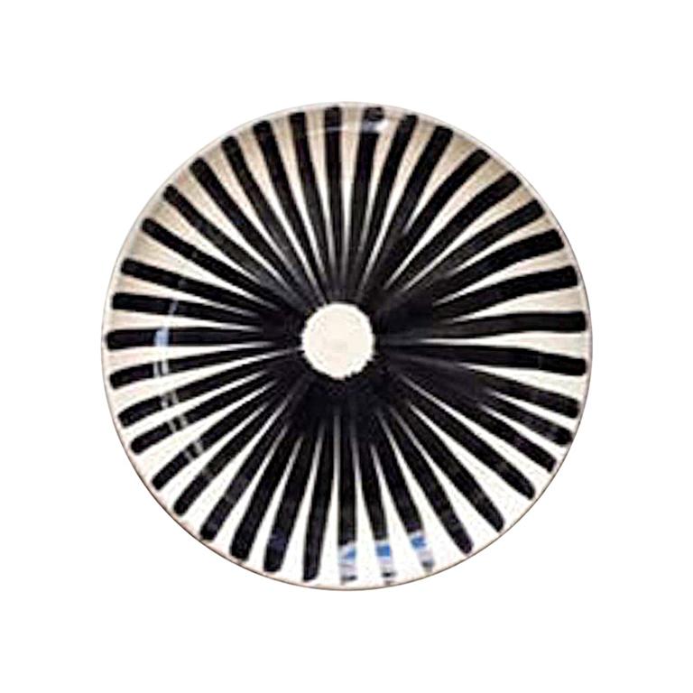 Handmade Ceramic Black and White Ray Pattern Salad Plates, in Stock For ...