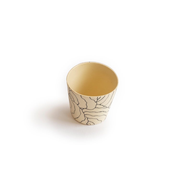 Handmade Ceramic Espresso Cups with Coral Sea Shell Design For Sale at ...
