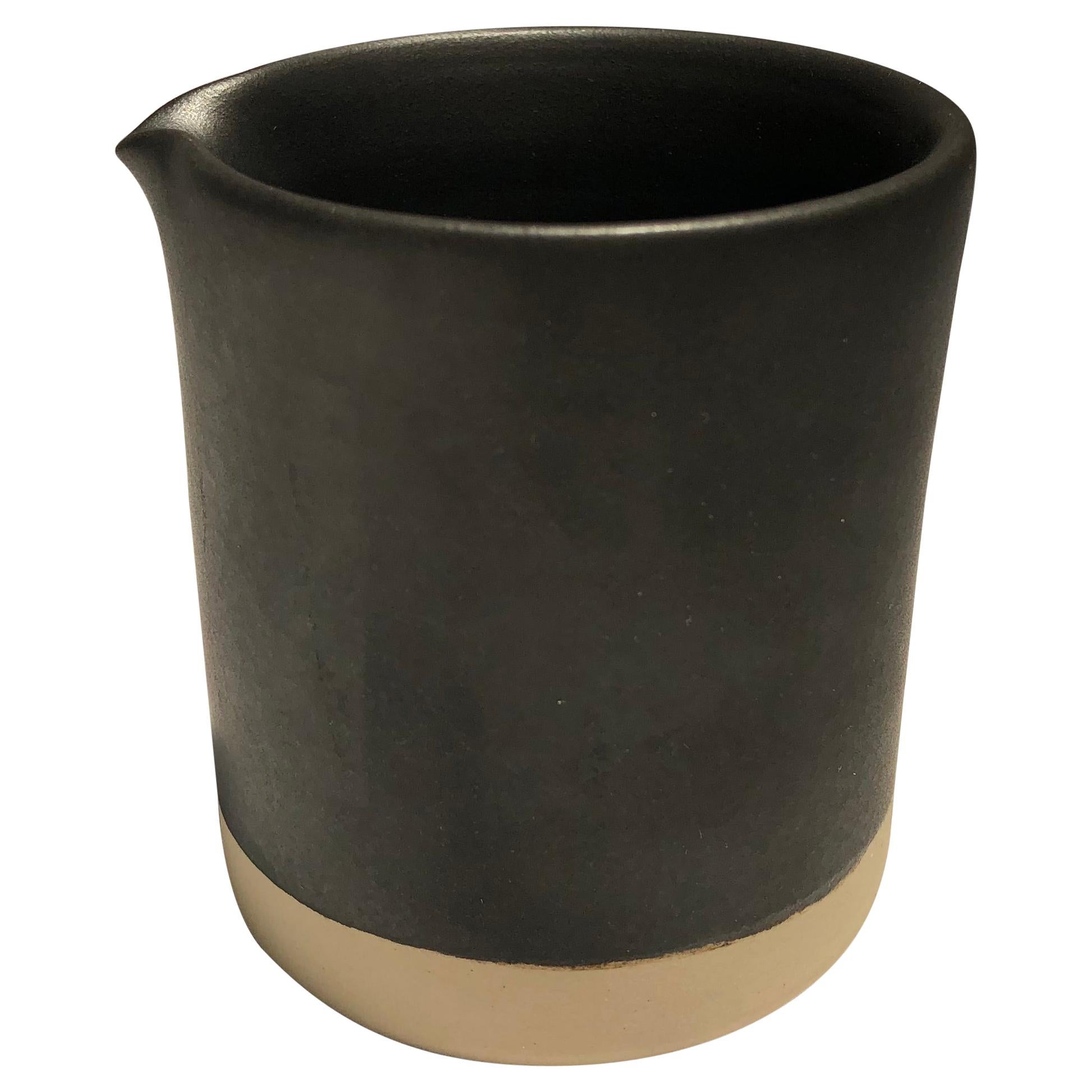 Handmade Ceramic Matte Pitcher in Black, in Stock For Sale at 1stDibs