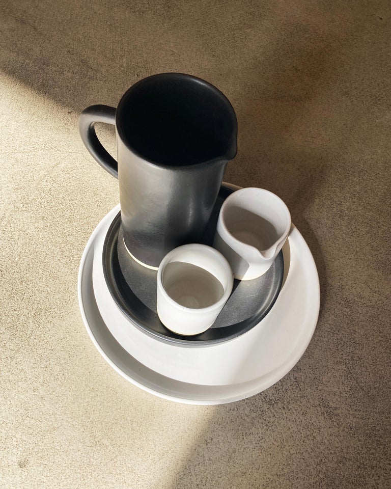 Handmade Ceramic Matte Creamer in White, in Stock For Sale at 1stDibs