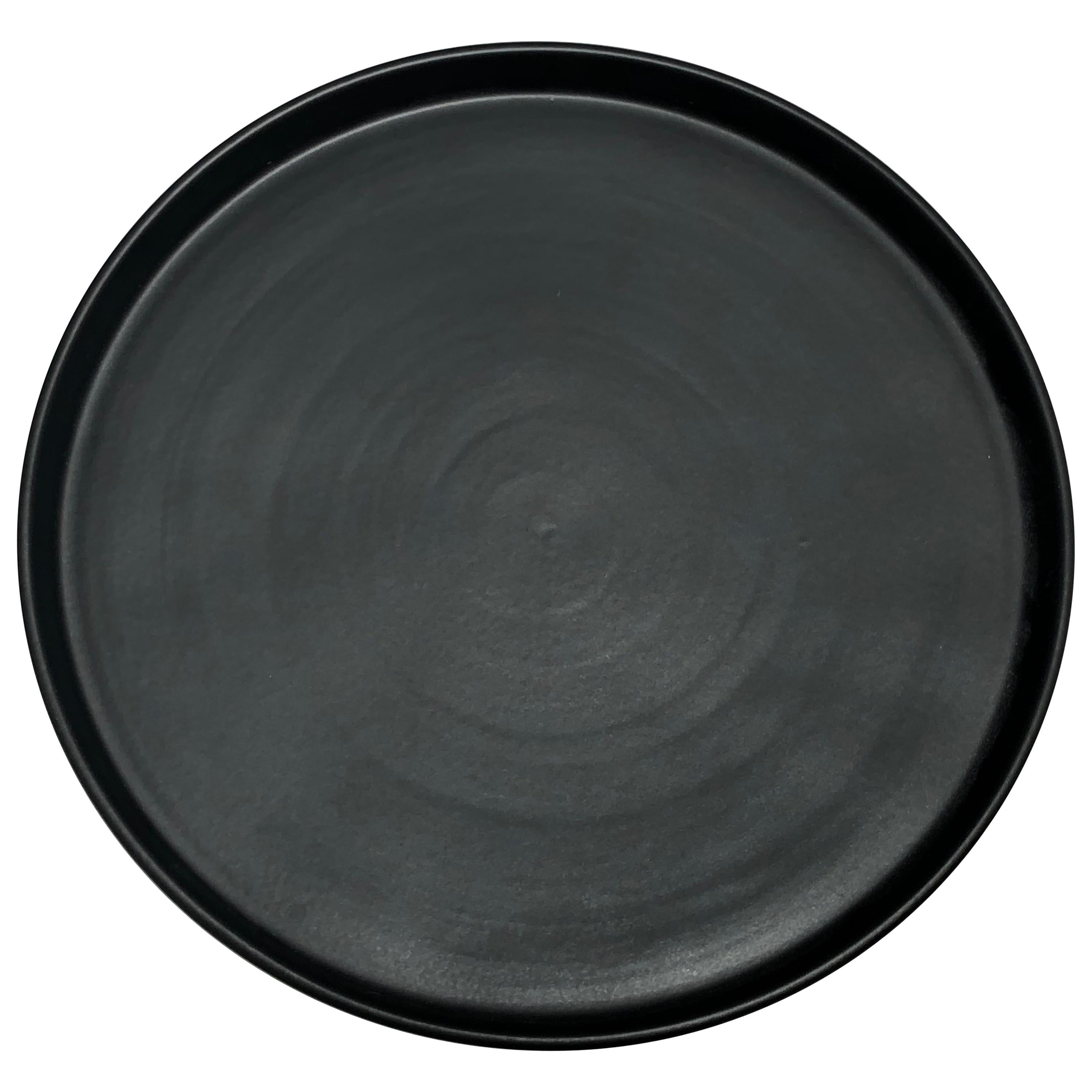 Handmade Ceramic Matte Dinner Plate in White, in Stock For Sale at 1stDibs