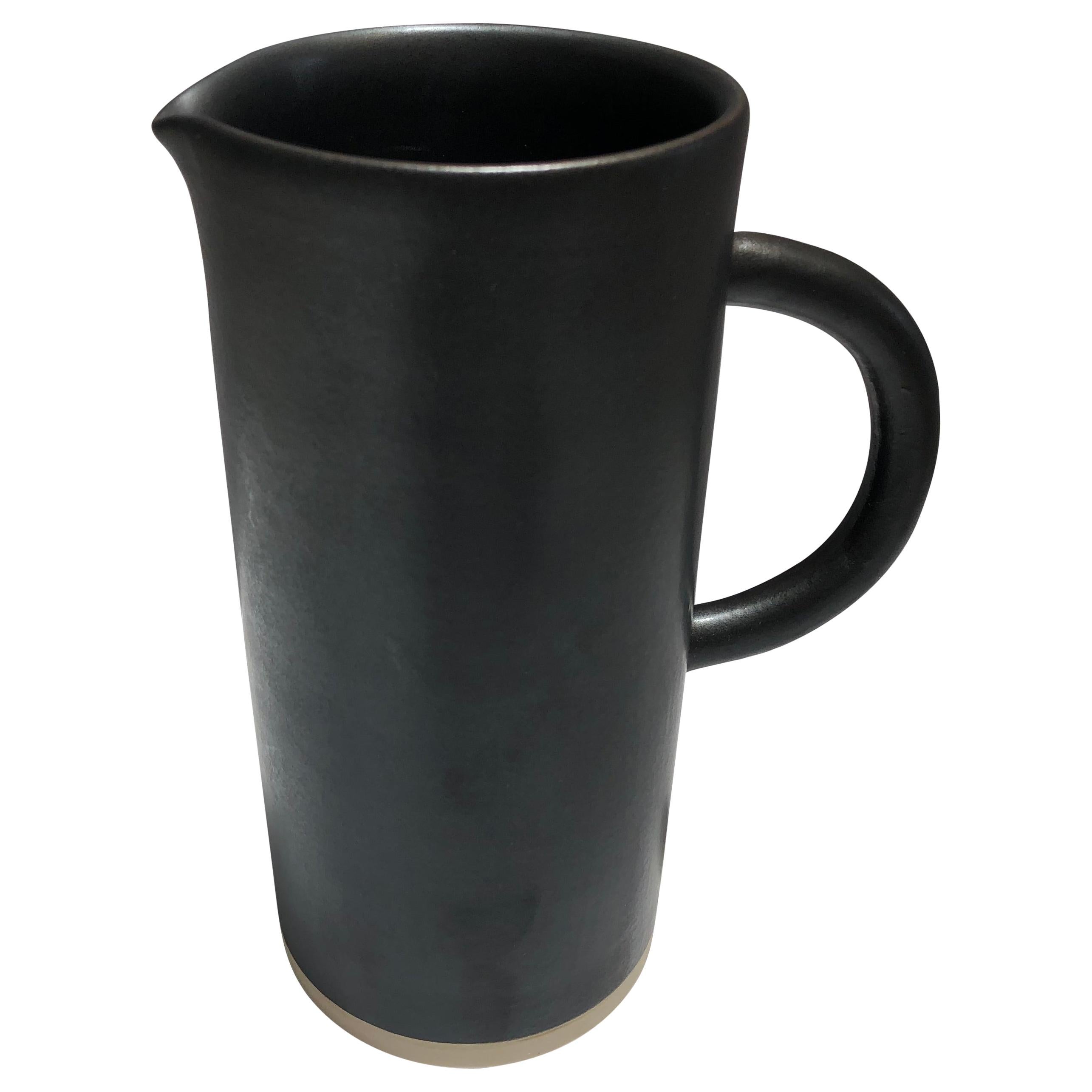 Handmade Ceramic Matte Serving Bowl in Black, in Stock For Sale at 1stDibs