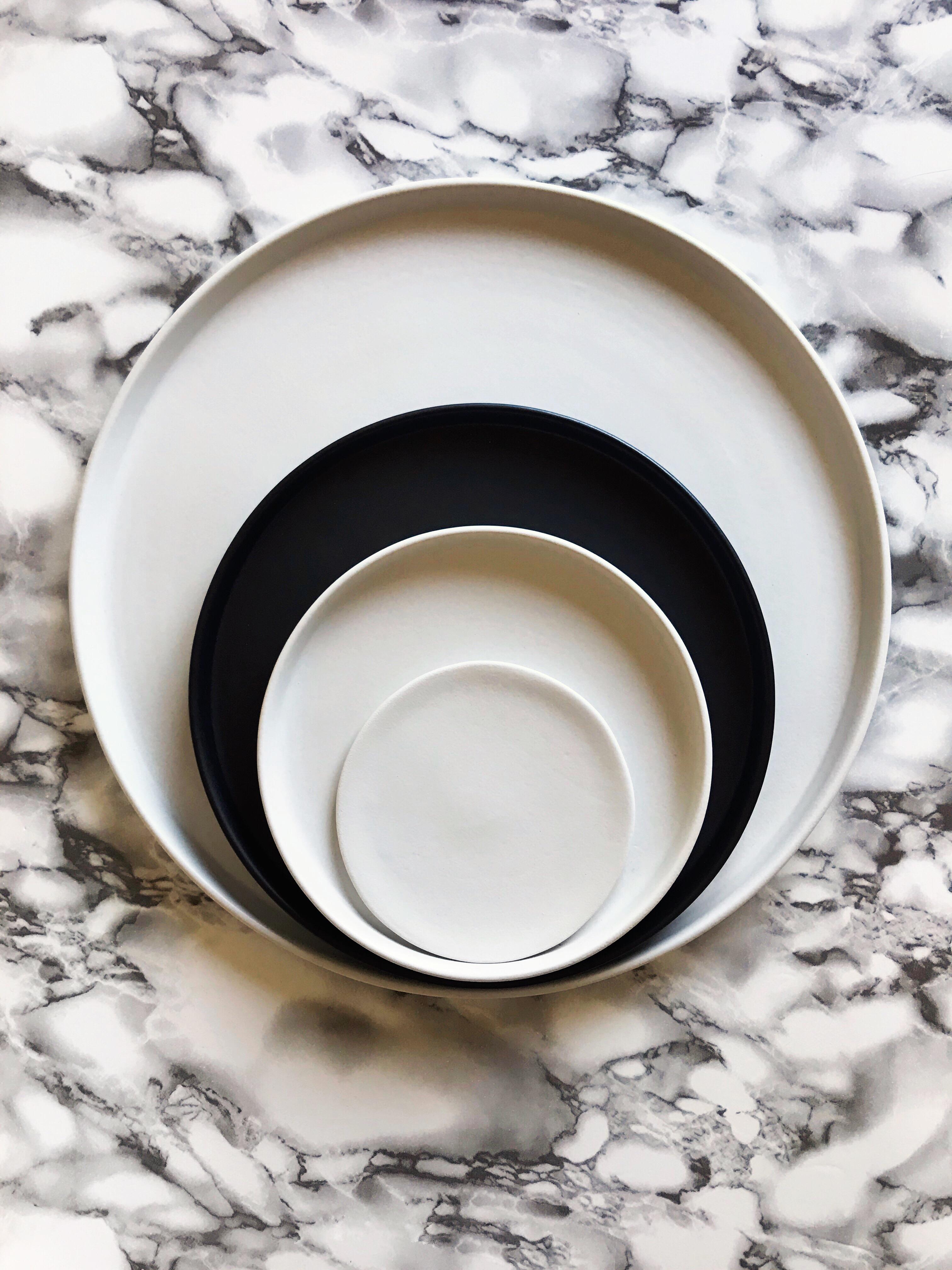 Handmade Ceramic Matte Saucer in White, in Stock For Sale at 1stDibs