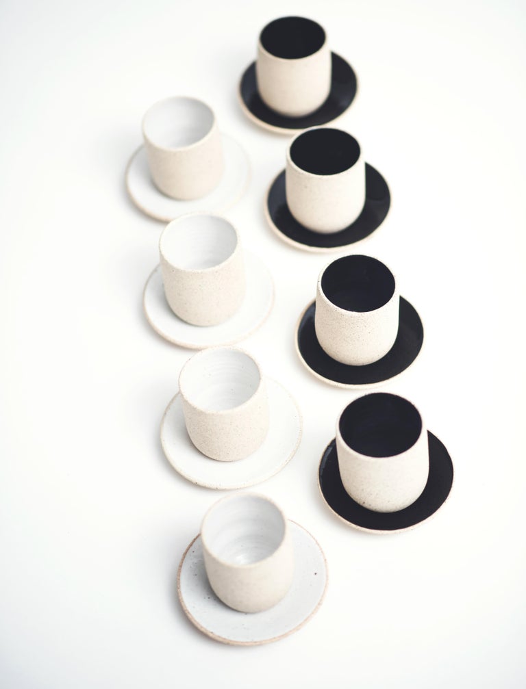 Handmade Ceramic Stoneware Cup in Black Obsidian and Natural, in Stock ...