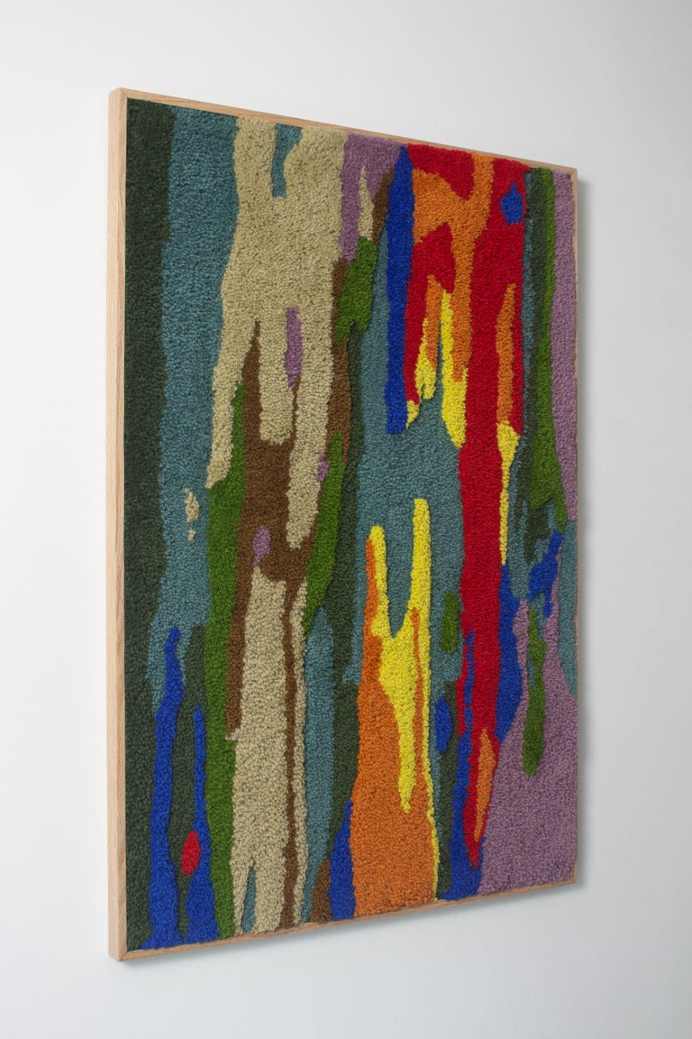 Handmade Contemporary Wall Tapestry, Abstract Rainbow Landscape, by ...