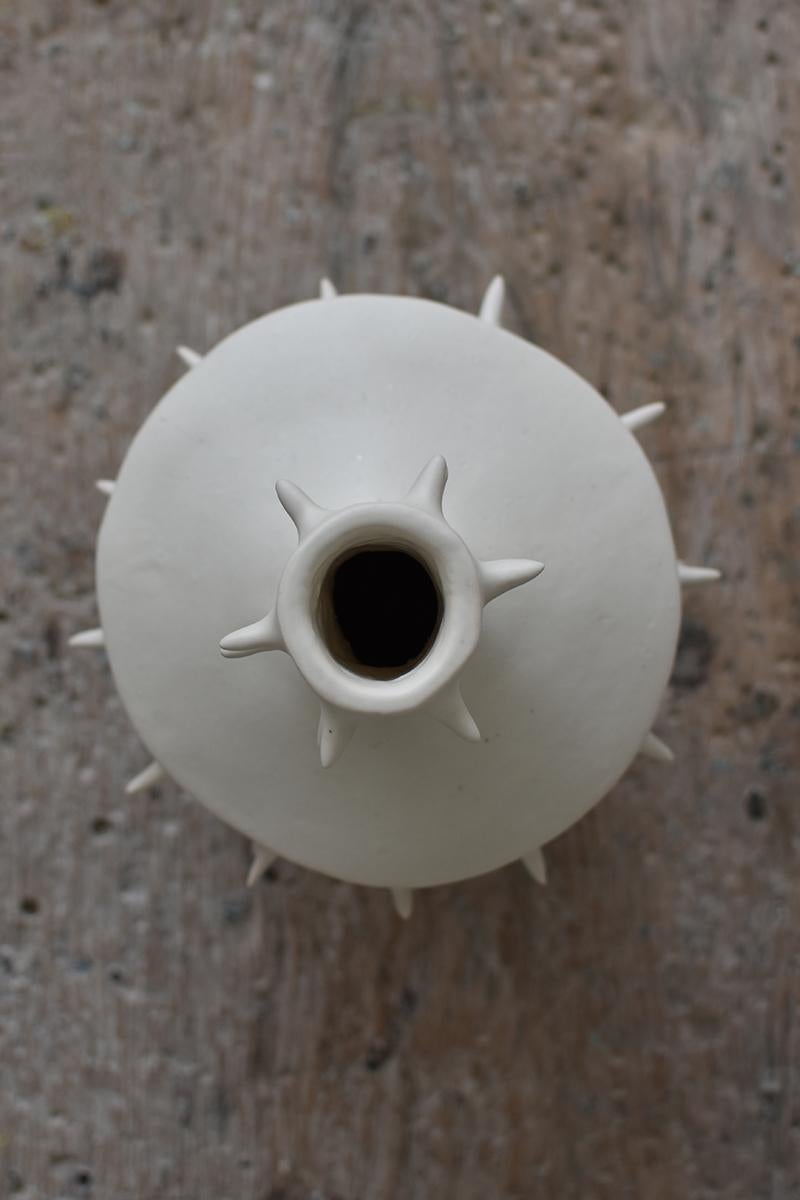 Handmade Ceramic Spikes White Decorative Flower Vase III For Sale at ...