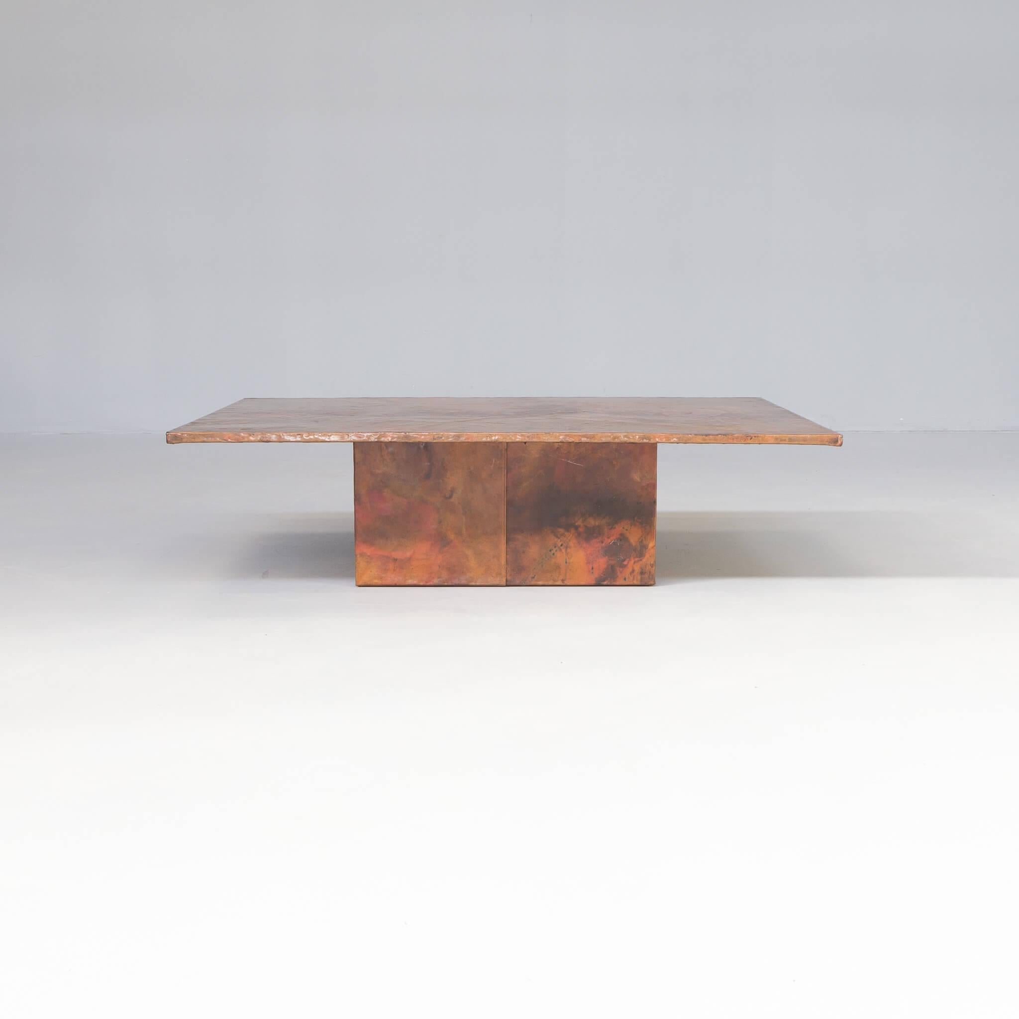 Handmade Copper Etched Coffee Table For Sale at 1stDibs