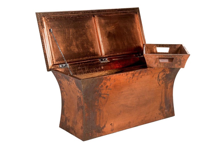 Handmade Copper Storage Bench, Stephanie Odegard For Sale at 1stDibs