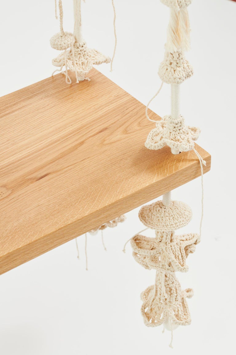 Handmade Swing Crochet in 100% Cotton Nature Inspired Textile with Oak ...