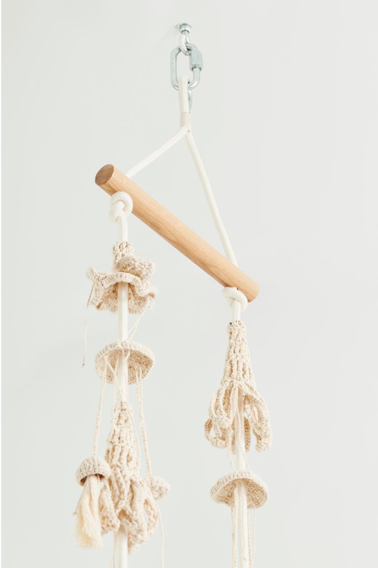 Handmade Swing Crochet in 100% Cotton Nature Inspired Textile with Oak ...