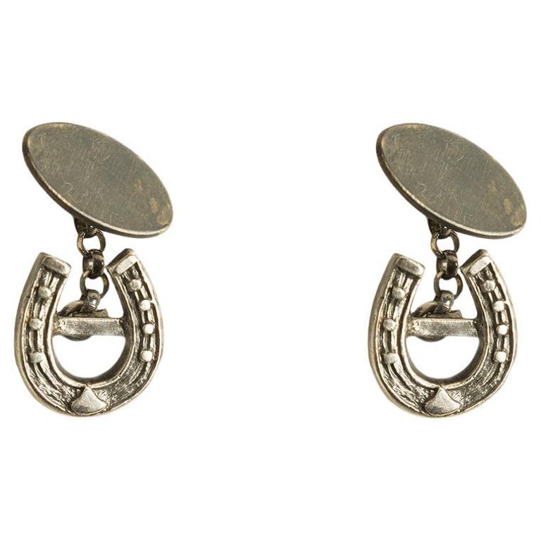 Handmade Early 1900s English Cufflinks in Silver and Metal For Sale at ...