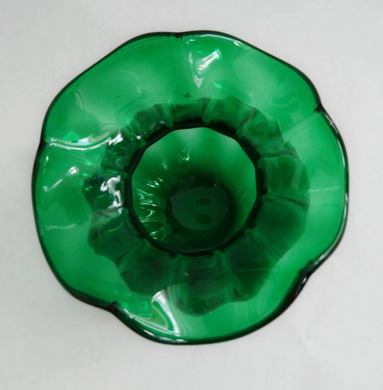 Handmade Emerald Green Art Deco Glass Vase, Sweden For Sale at 1stDibs