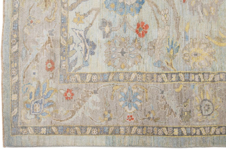 Handmade Floral Modern Sultanabad Persian Wool Rug For Sale at 1stDibs