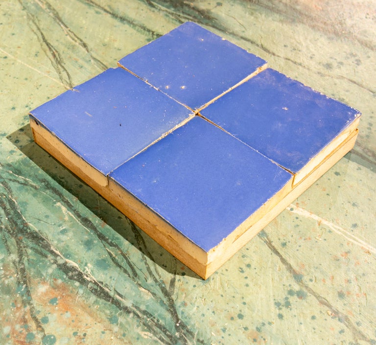 Handmade Glazed Zelige Tile in Blue Colour For Sale at 1stDibs