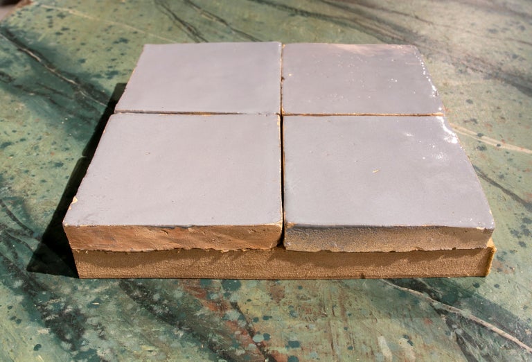 Handmade Glazed Zelige Tile in Grey Colour For Sale at 1stDibs