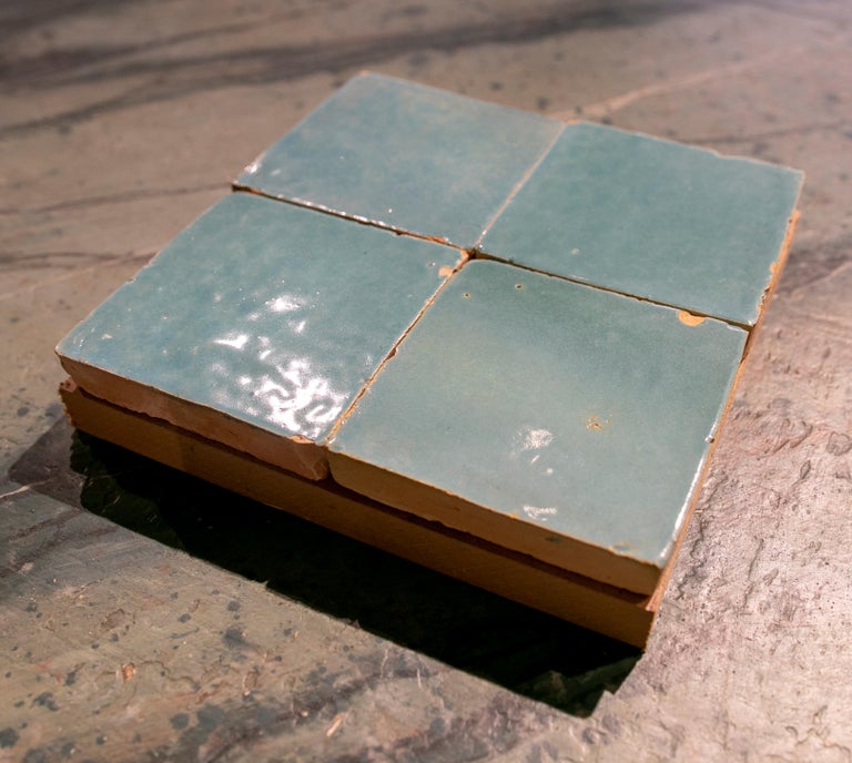 Handmade Glazed Zelige Tile in Light Blue Colour For Sale at 1stDibs