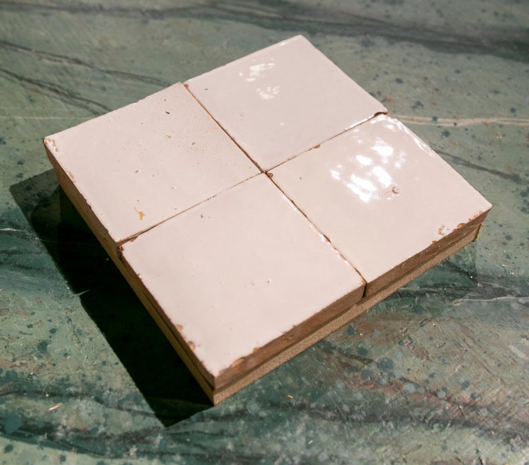Handmade Glazed Zelige Tile in White Colour For Sale at 1stDibs