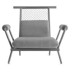 Modern Industrial Cronos II Armchair in Steel Structure and Luxe Bouclé ...