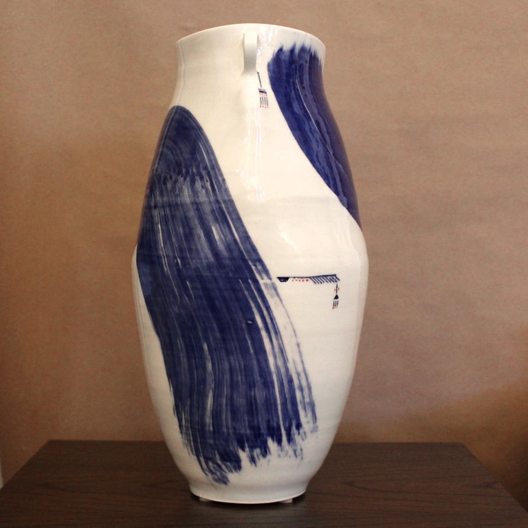 Handmade Israeli Porcelain Vase For Sale at 1stDibs