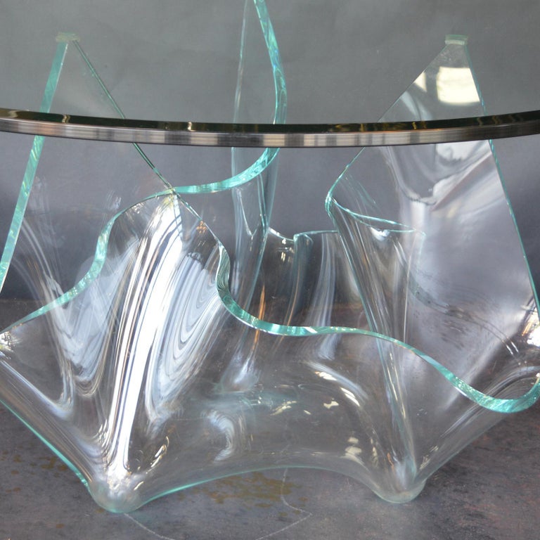 Handmade Italian Glass Center Table, 1970s For Sale at 1stDibs