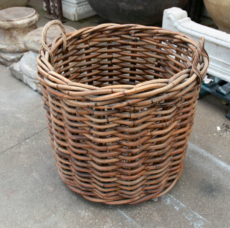 Handmade Large Bamboo Basket with Handles for Plants or Storage For ...