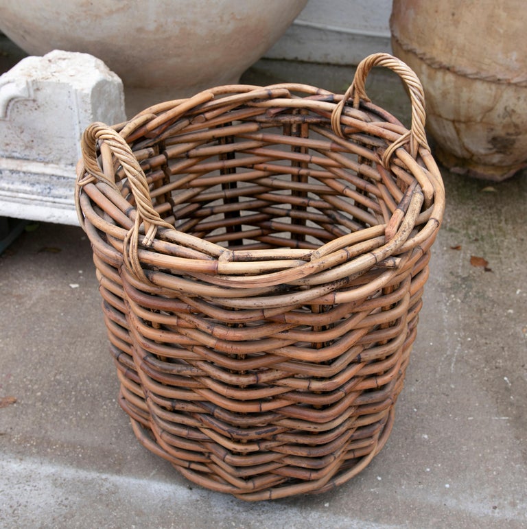 Handmade Large Bamboo Basket with Handles for Plants or Storage For ...
