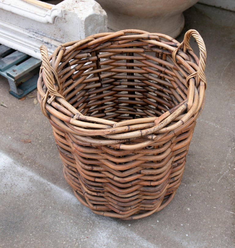 Handmade Large Bamboo Basket with Handles for Plants or Storage For ...