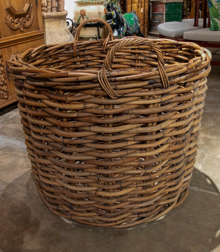 Handmade Large Bamboo Basket with Handles for Plants or Storage For ...