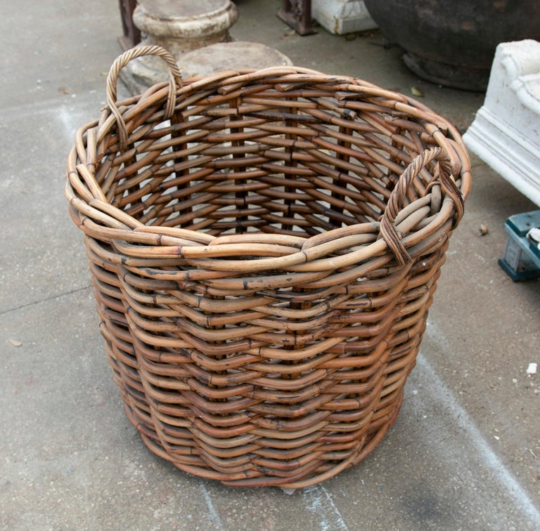 Handmade Large Bamboo Basket with Handles for Plants or Storage For ...