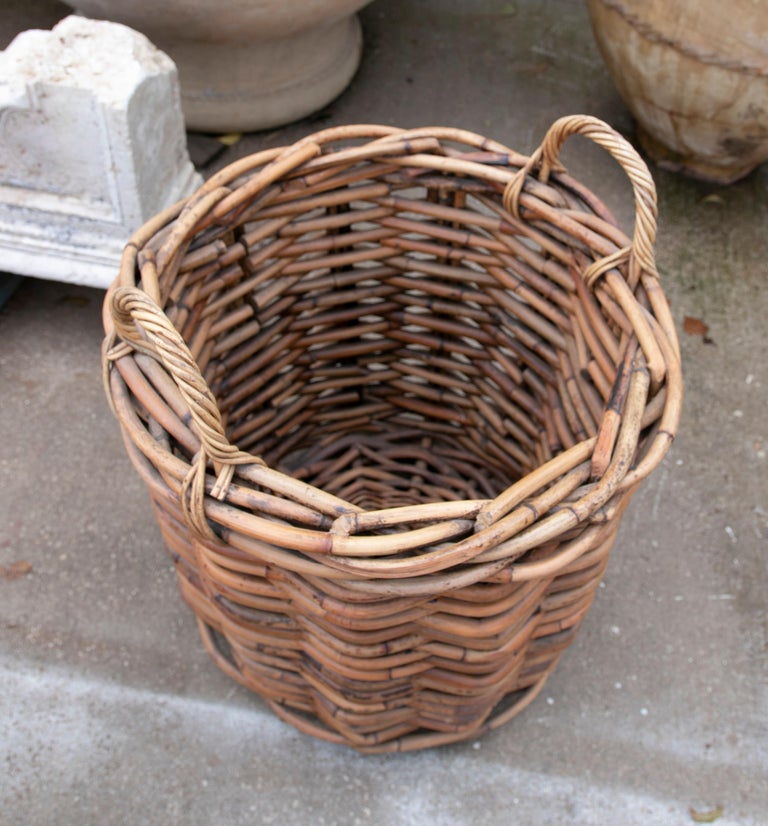Handmade Large Bamboo Basket with Handles for Plants or Storage For ...