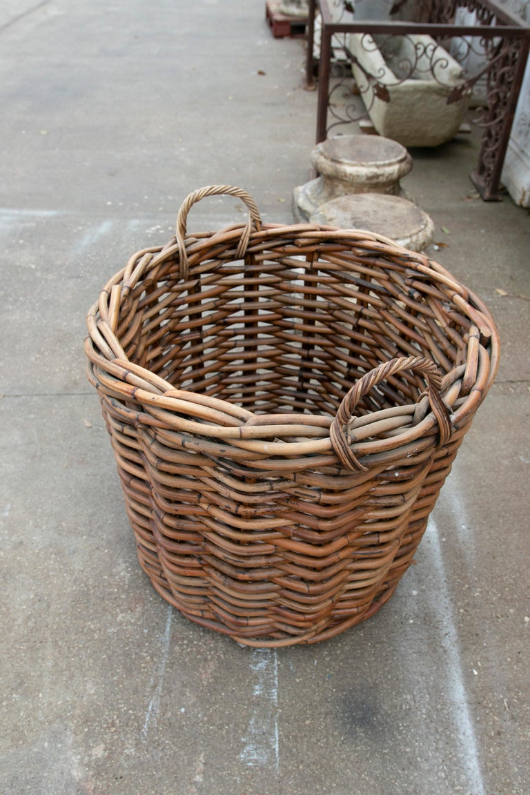 Handmade Large Bamboo Basket with Handles for Plants or Storage For ...