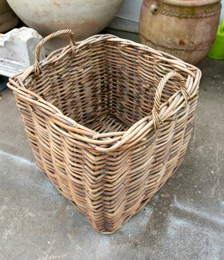 Handmade Large Bamboo Basket with Handles for Plants or Storage For ...