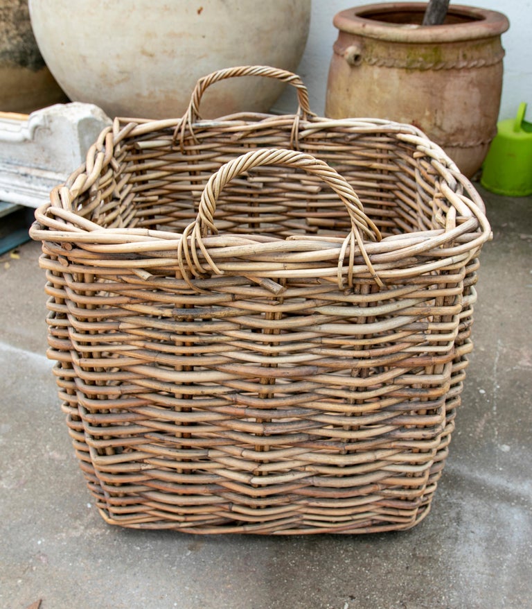 Handmade Large Bamboo Basket with Handles for Plants or Storage For ...