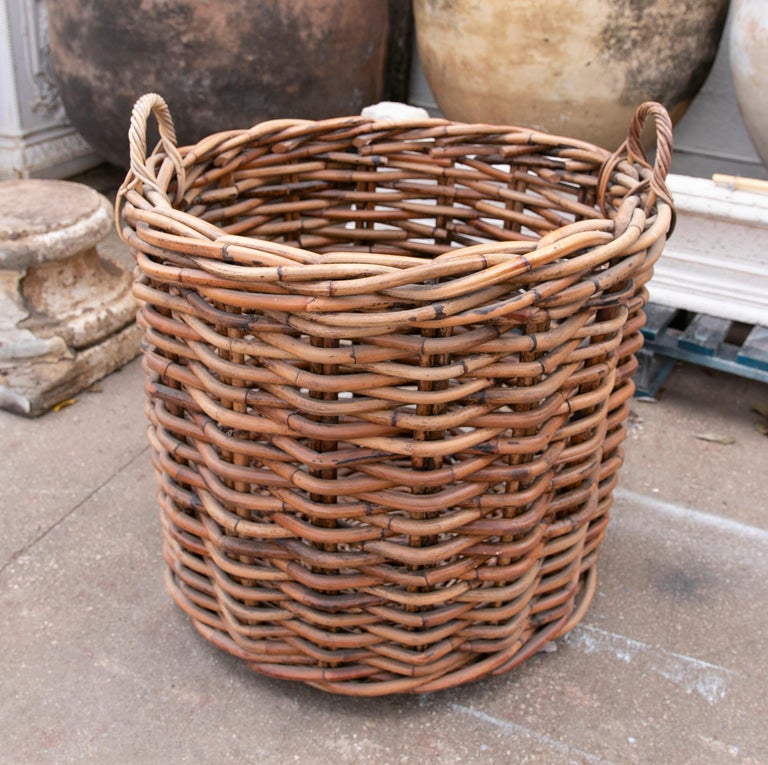 Handmade Large Bamboo Basket with Handles for Plants or Storage For ...