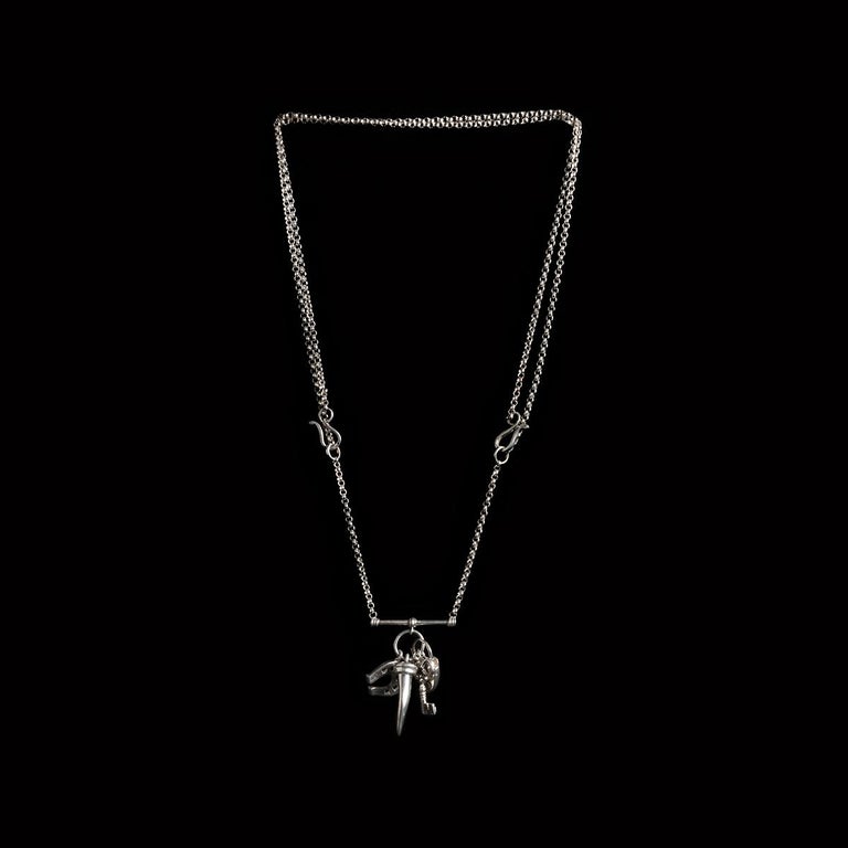 Handmade “Mascot” Necklace in 925 Silver with Lucky Charms For Sale at ...
