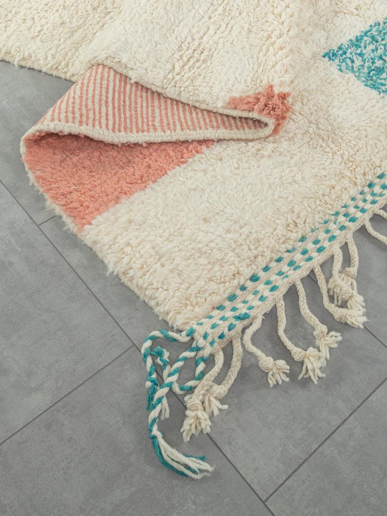 Handmade Moroccan Beni Ourain 100% Wool Berber Rug For Sale at 1stDibs