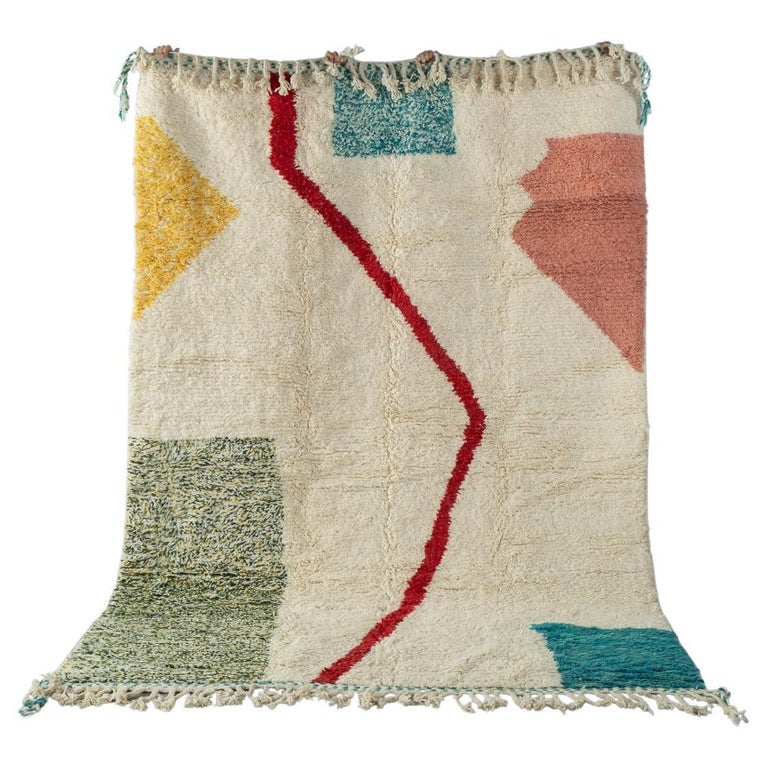 Handmade Moroccan Beni Ourain 100% Wool Berber Rug For Sale at 1stDibs
